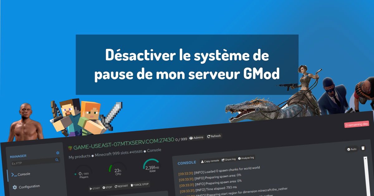 Désactiver le système de pause de mon serveur GMod | Guides Administration