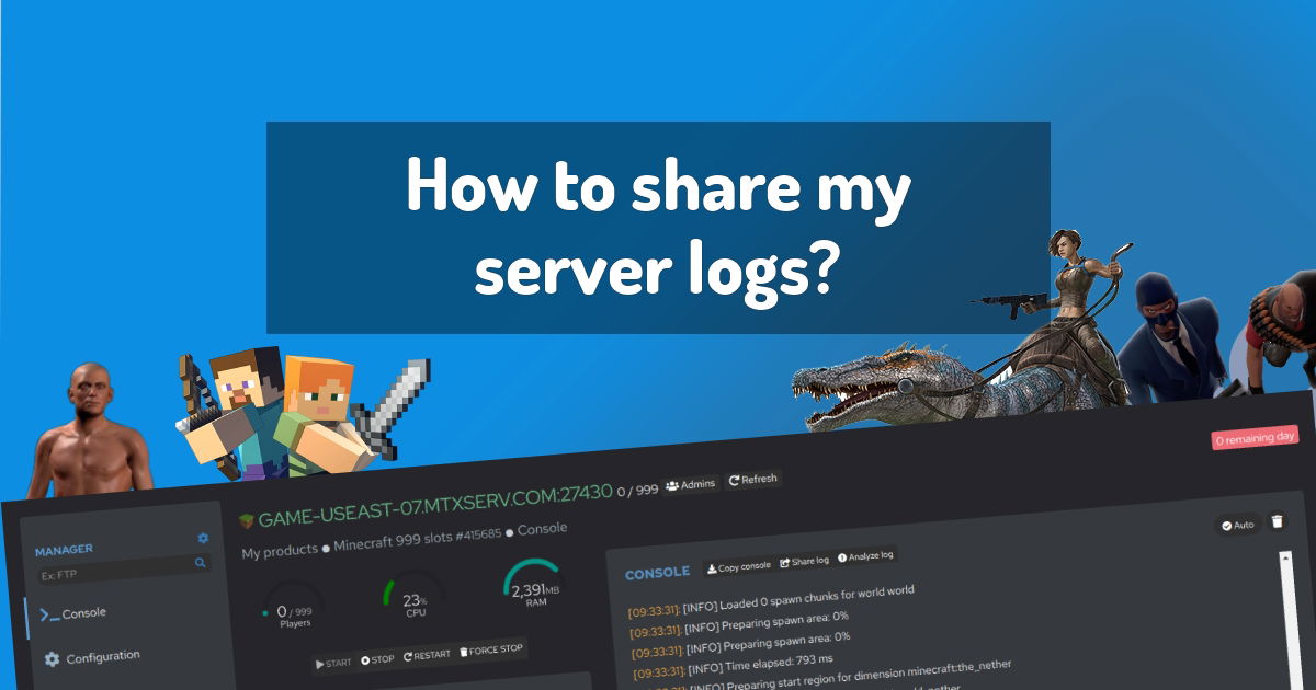 How to share my server logs? | mTxServ Guides